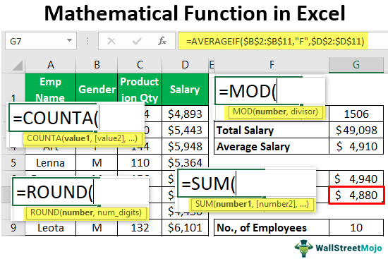7 Most Frequently Used Mathematical Functions In Excel