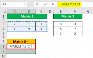 MMULT in Excel | Use of MMULT Function to Multiply Matrix
